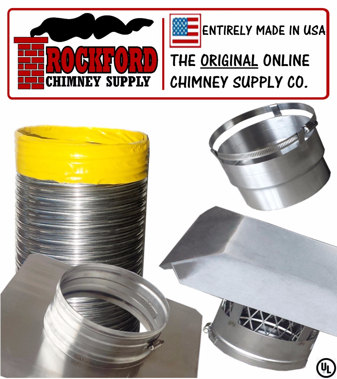 6 in. x 15 ft. Smooth Wall Flex Chimney Liner Insert Kit 2Ply .013 316 ...