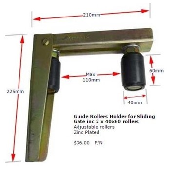 Guide Rollers Holder 210mm x 225mm for Sliding Gate with 2 Rollers 40mm ...