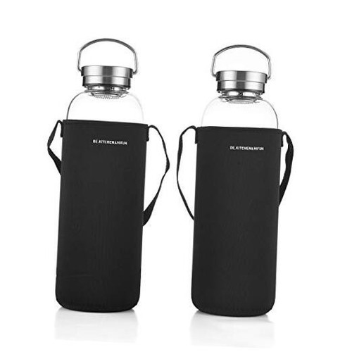 Glasss Water Bottle 64oz, Large Borosilicate GlassL for Juice, Glass ...