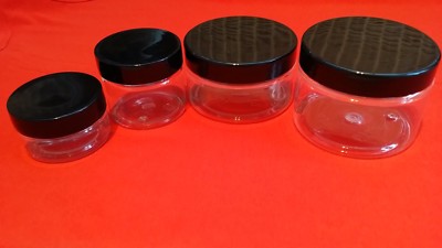 Clear empty PET plastic boilie containers/jars/tubs/pots 25ml 50ml ...