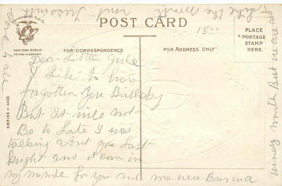 Happy Returns Postcard Vignette Antique IAPC Vignette Embellished ...