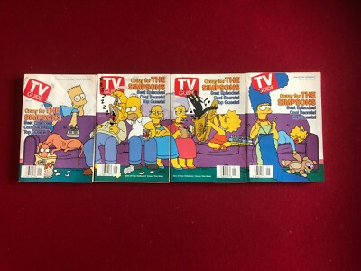 1998, SIMPSONS, "TV Guide" (No Labels) Set of (4) (Scarce / Vintage) | eBay
