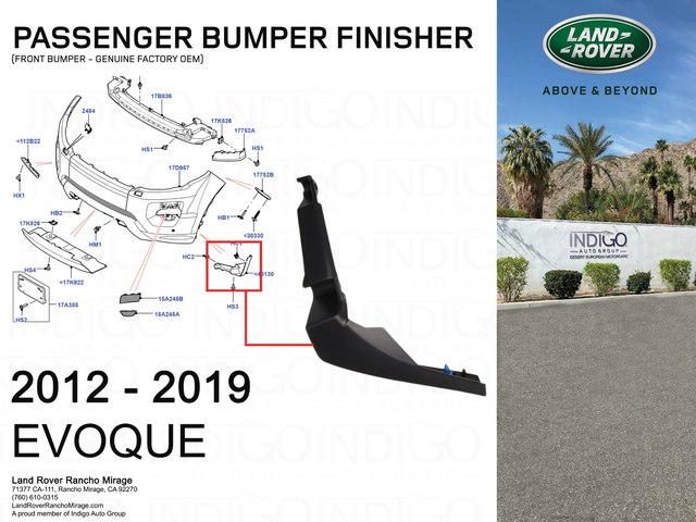 Land Rover Front Bumper Finisher Right Range Evoque LR028550 Genuine ...