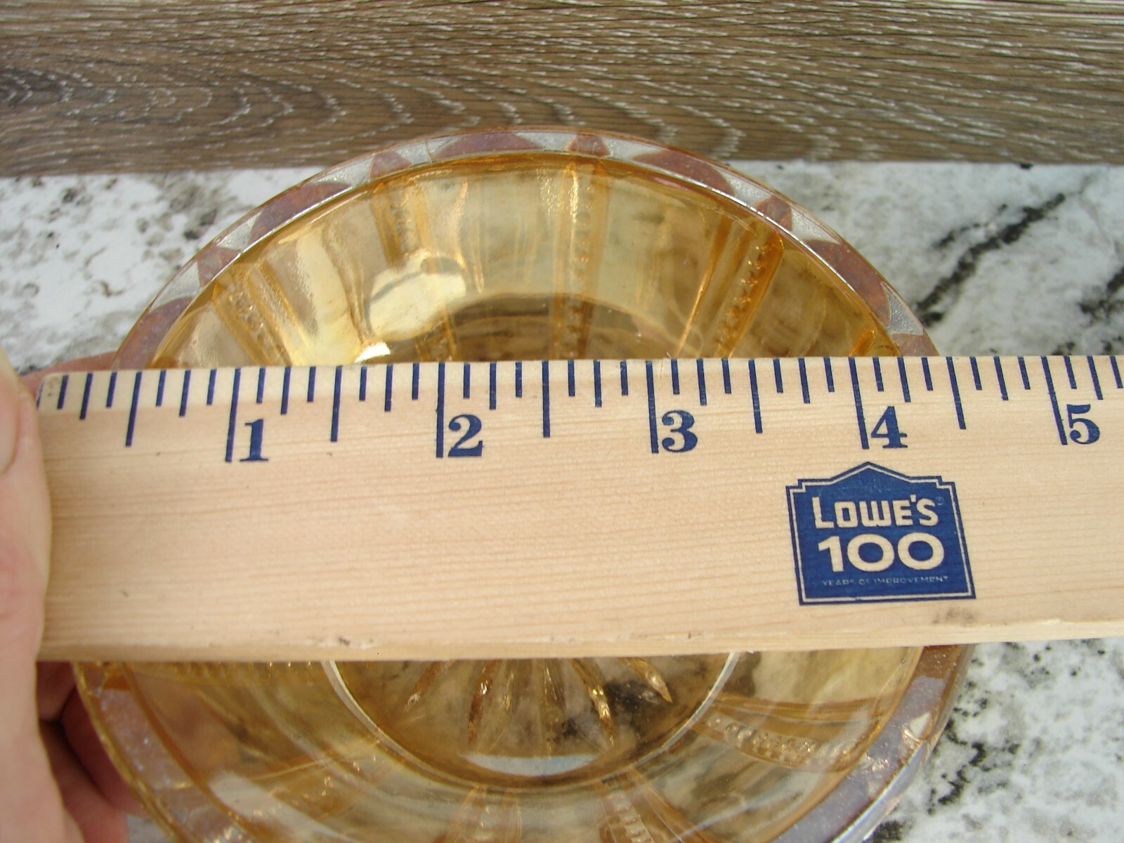 Amber Glass Diamond Point Scalloped Round Bowl Candy Dish Amber 4" | eBay