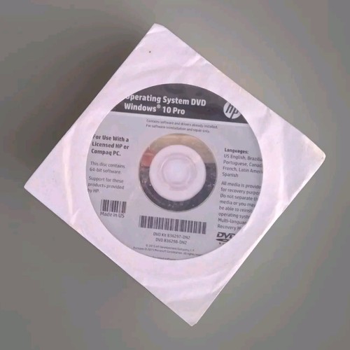 HP/Compaq Operating System DVD Windows 10 Pro, ForReinstallation And ...