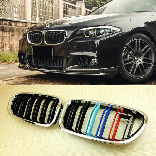 2011-2016 FIT BMW F10 F11 M5 STYLE 4DR CHROME M COLOR GLOSS BLACK FRONT ...
