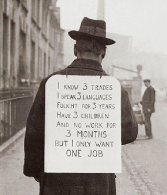 Man Job Hunting with Sign during The Great Depression 8"x 10" Photo 41 ...