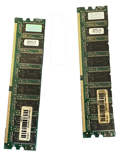 Lot of 2 SpecTek Memory DDR 256MB 184-PC2100 Desktop RAM 512MB Total ...