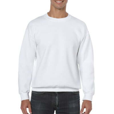 NWT USA MADE Big and Tall 8X Beefy White Crew Neck Sweatshirt by ...