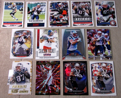 Lot (13) Rob Gronkowski Cards U of Arizona, New England Patriots, Tampa ...