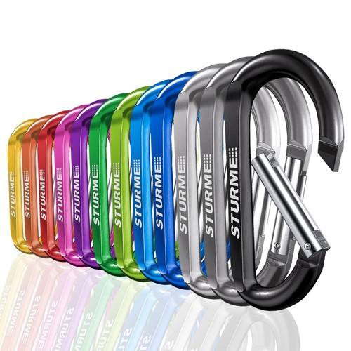 3" Aluminum D Ring Carabiners Clip D Shape Spring Loaded Gate Small ...
