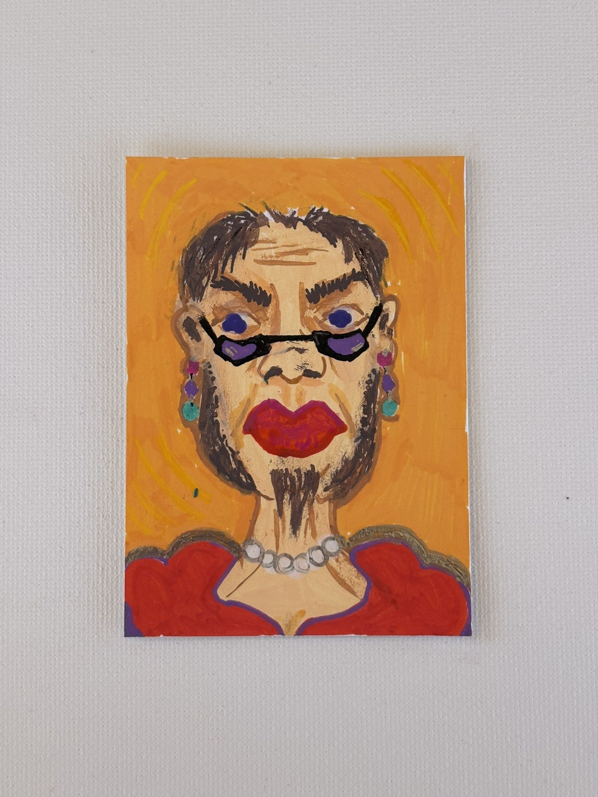 ACEO Original Fancy Frank Acrylic Paint Art By PetalPusherAZ | eBay