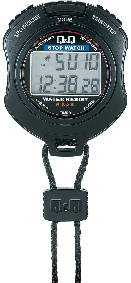 CITIZEN Digital Stopwatch Q&Q HS47-001 Stop Watch Water Resist 5BAR ...