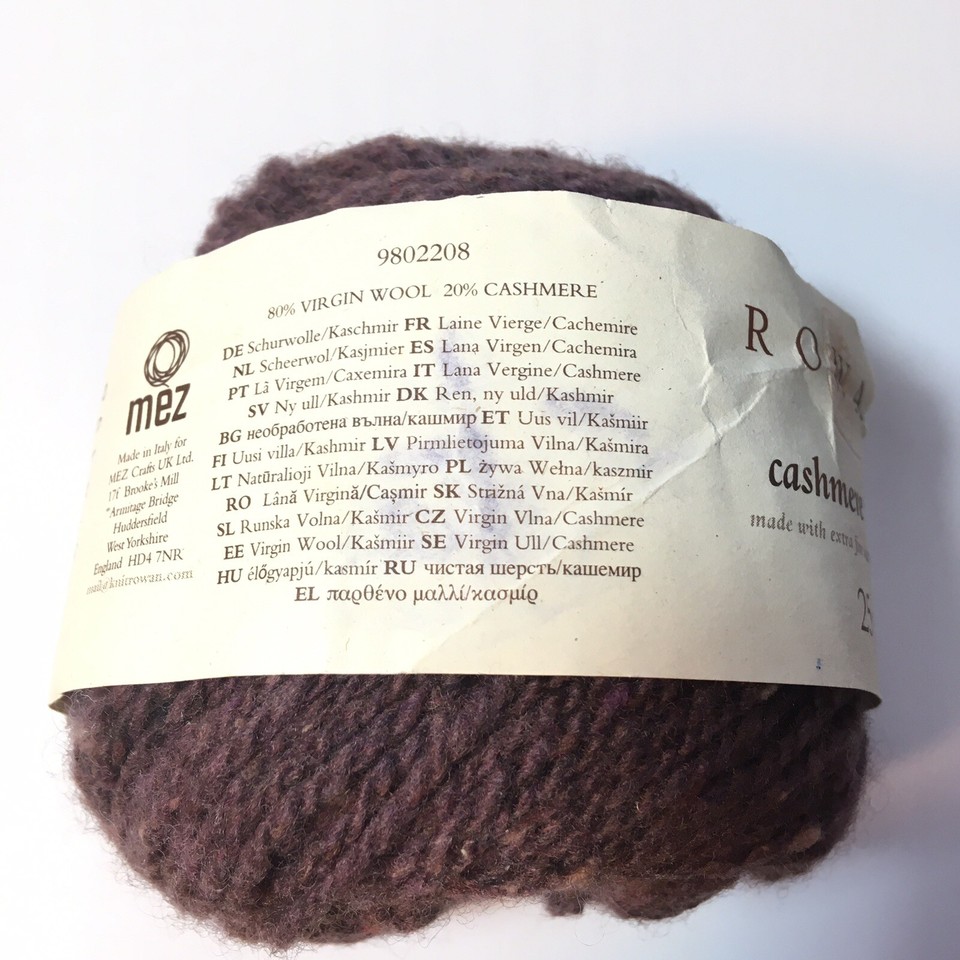 Rowan Yarn Cashmere Tweed 0005 Lot 670100 Cinder 25g 88m 96y Merino ...