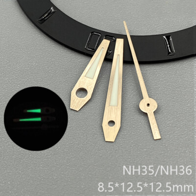 Rose Golden Trim Green Luminous Watch Hands for NH35 NH36 NH38 NH70 ...