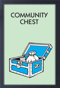 MONOPOLY COMMUNITY CHEST 13x19 FRAMED GELCOAT POSTER BOARD GAMES ...
