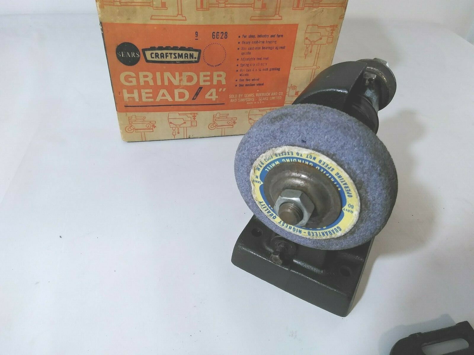 Sears Craftsman 4" 6628 Arbor Grinder Head Assembly Box Instructions ...
