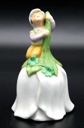 Vintage Irish Pixie on Porcelain Flower Bell Avon 1993 with Four Leaf ...