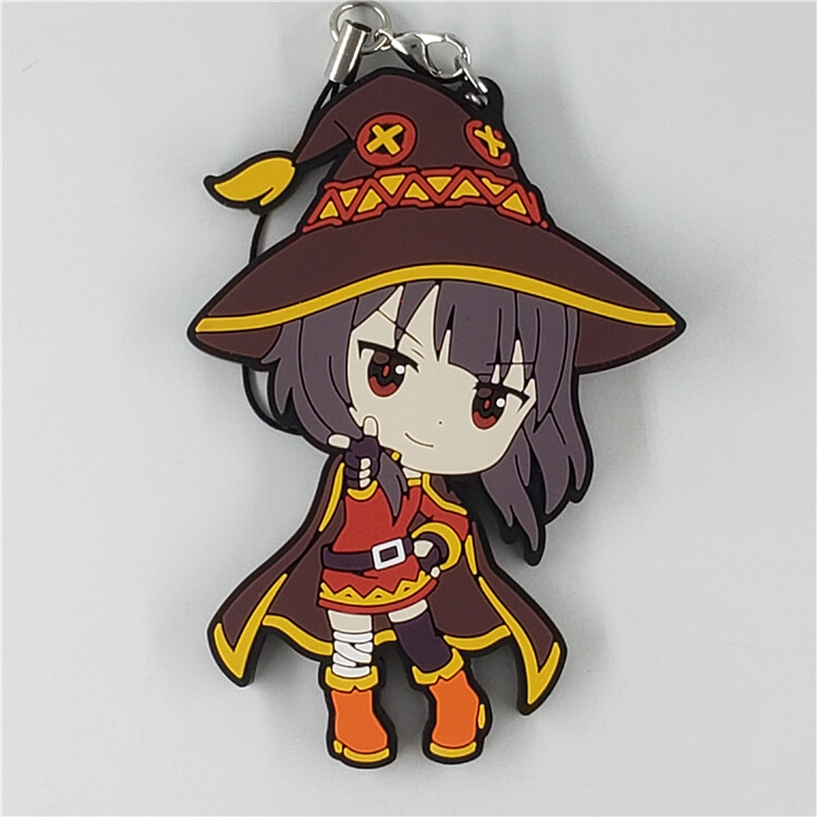 KonoSuba Megumin Aqua Darkness Keychain Keyring Anime Figure Rubber ...