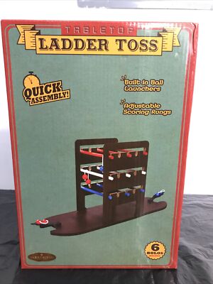 TableTop Ladder Toss Easy Assembly 6 Bolos Inc. w/Built In Ball ...