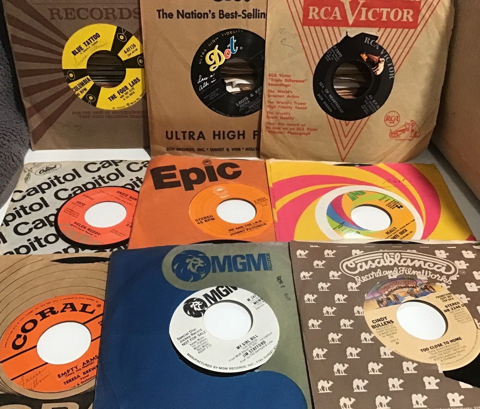 Oldies 45 Lot 100 Records - C&W Rock N Roll Pop Rock R&B — w/ Company ...