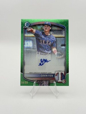 GAVIN FIEN 2025 BOWMAN CHROME DRAFT GREEN MOJO AUTO #30/99 BMA-GF ...