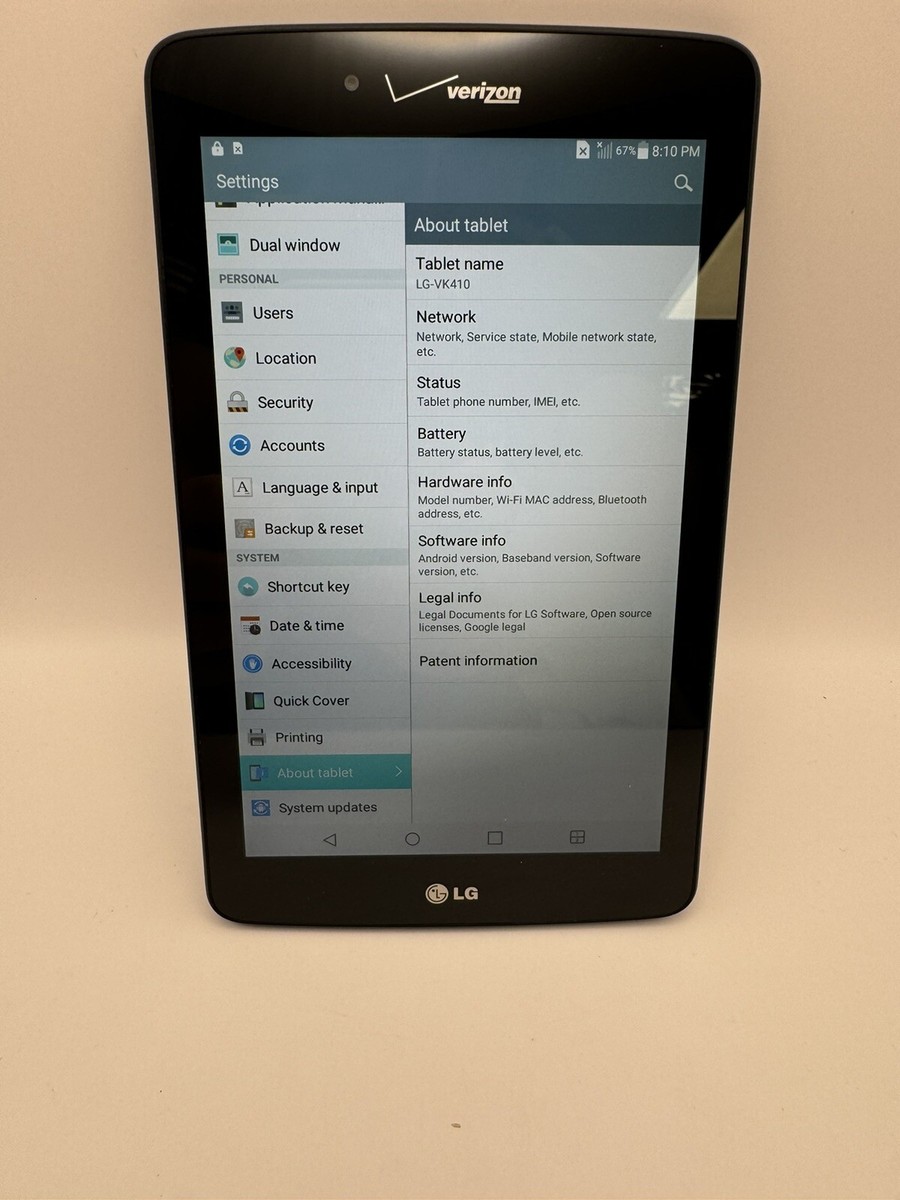 Tableta Lg Verizon
