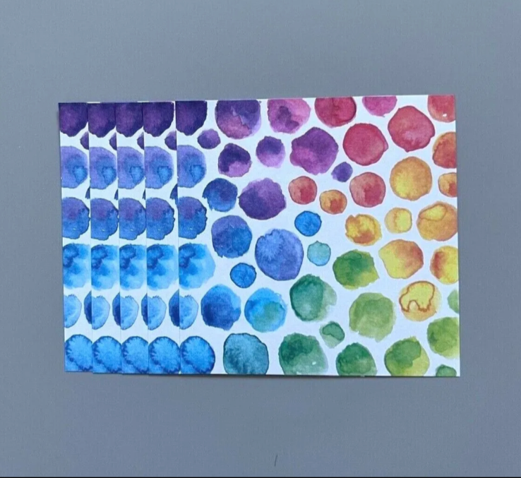 5x SMALL SIZED MULTICOLOURED SPLOTCH PATTERN SCRAPBOOKING PAPERS ...