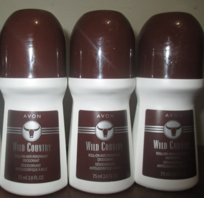 4-Pack Avon Wild Country Roll-On Anti-Perspirant Deodorant Bonus Size 2 ...
