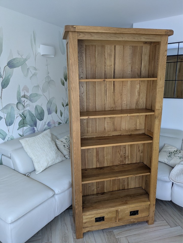 Rustic Solid Oak Bookcase | eBay UK