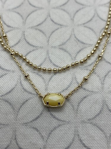 Kendra Scott Emilie Multi Strand Necklace in Gold Tone Yellow Mother of ...