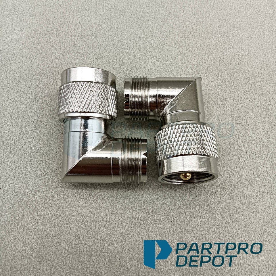 2 Pack UHF Male to Female Right Angle Elbow RF Adapter Connector PL-259 ...