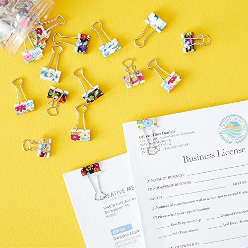 40 Pcs 0.75 Inch Decorative Paper Binder Clips for Office School File ...