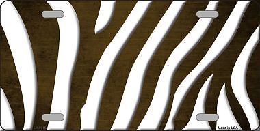 Brown White Zebra Oil Rubbed Metal Novelty License Plate Tag LP6918 | eBay