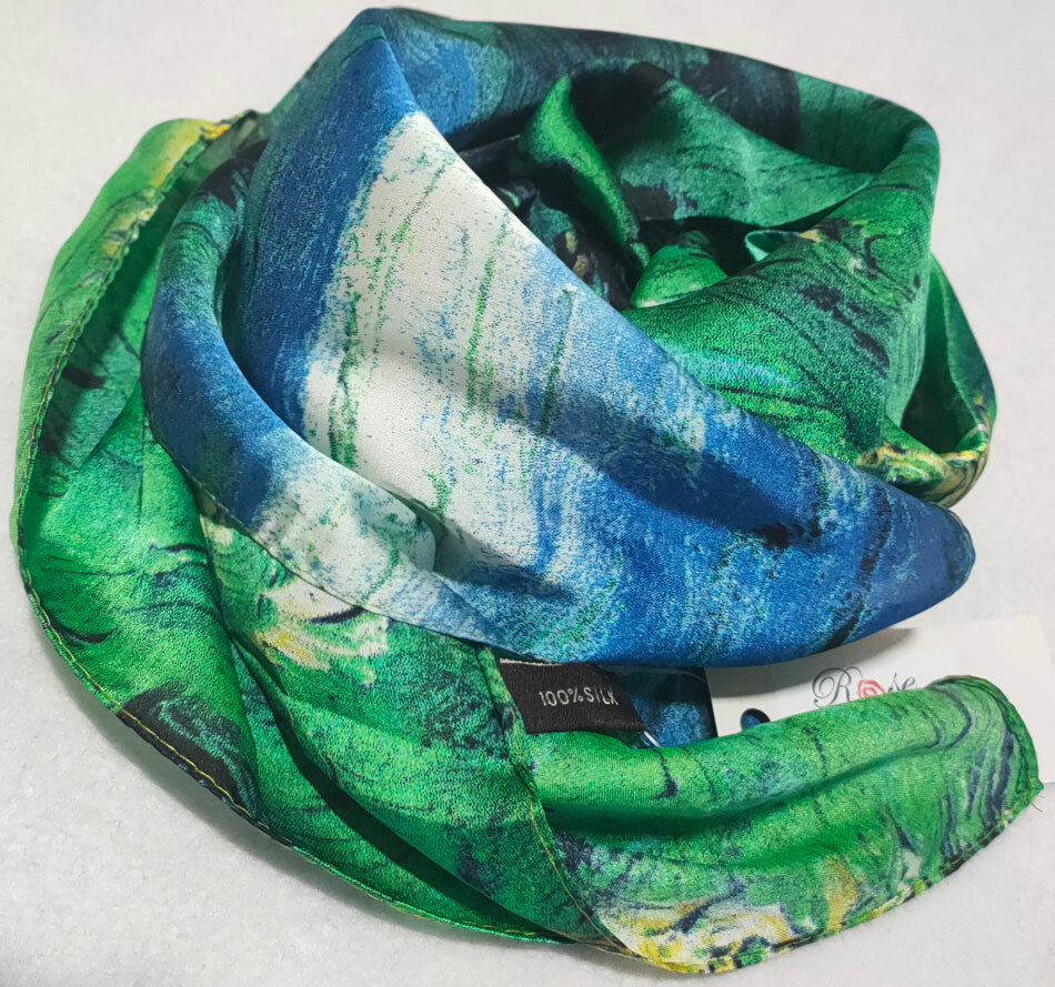 Limited Square Silk Scarf,Fishing Boat,Van Gogh's Painting,70cmx70cm ...
