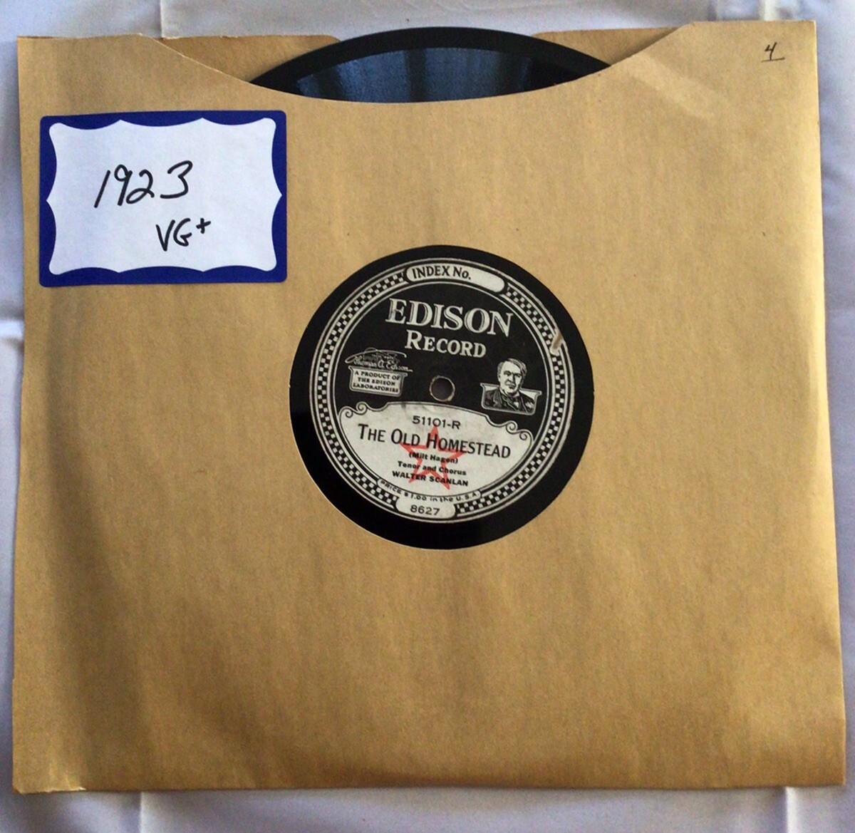 80 RPM 10" EDISON DIAMOND DISC "THE OLD HOMESTEAD/STAR OF FAITH"WALTER ...