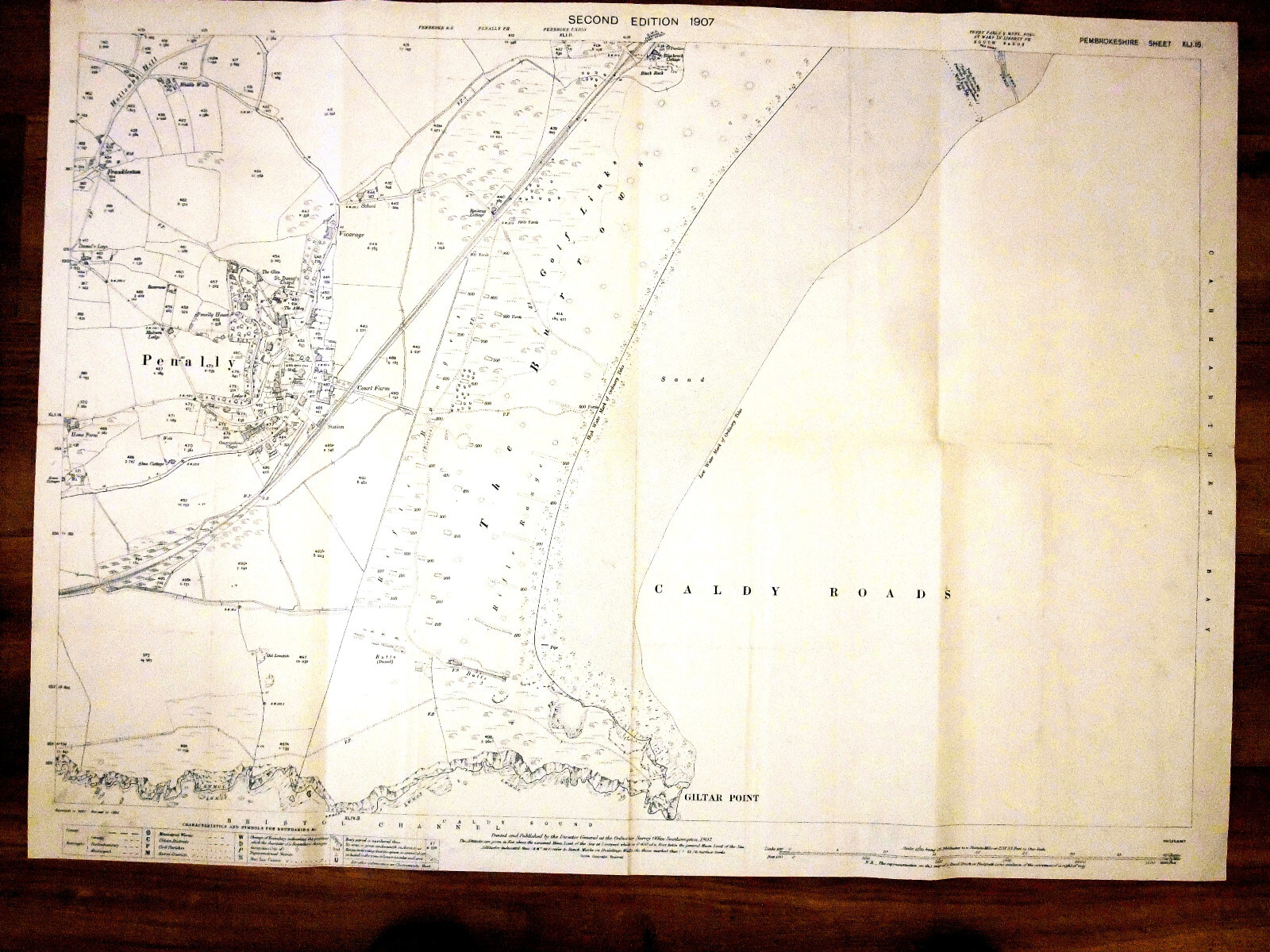 Pembrokeshire Wales Penally Tenby local history Ordnance Survey map ...