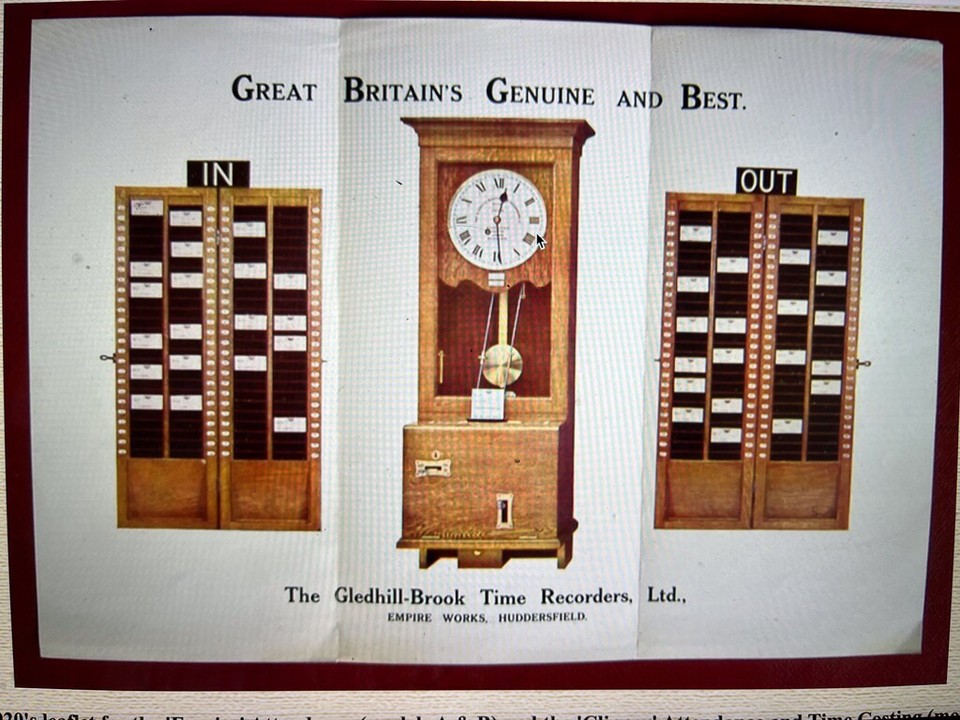 Rare Find Vintage Gledhill-Brook Time Recorder Clock Original Movement ...