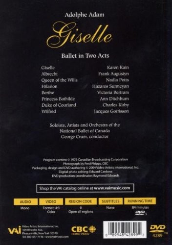 Giselle: National Ballet of Canada (DVD) Karen Kain Frank Augustyn (UK ...