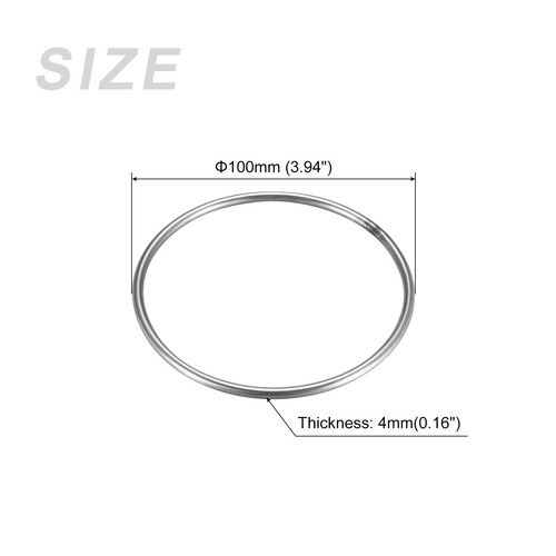 Stainless Steel O Rings (100mm OD 4mm Thick) 8pcs, Welded Round Ring | eBay