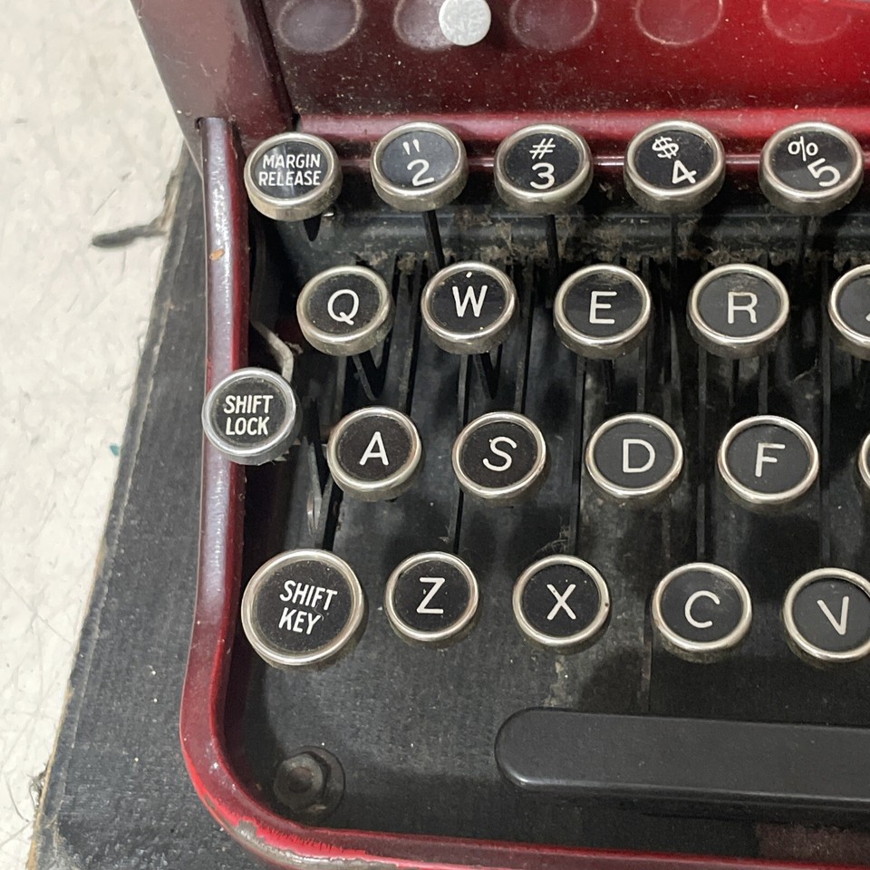 Rare Antique Royal Typewriter Red Maroon Custom Middletown Key | eBay
