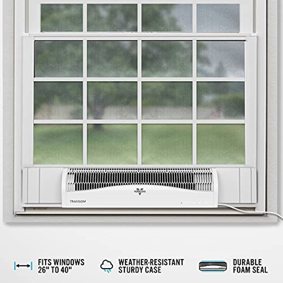 Vornado TRANSOM Window Fan with 4 Speeds, Remote Control, Reversible ...