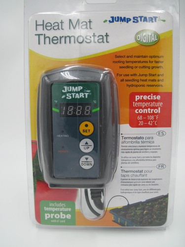 Hydrofarm Jump Start Digital Thermostat for Heat Mat with Temperature ...