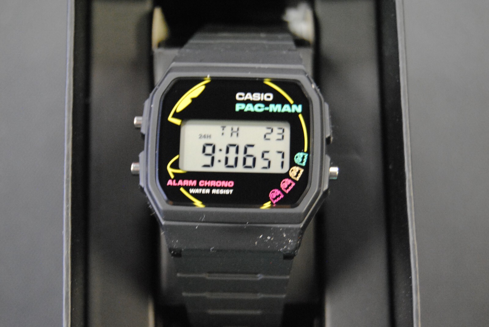 NEW CASIO F91WPC-1A G-SHOCK X PAC MAN 45TH ANNIVERSARY WATCHES BLACK G166