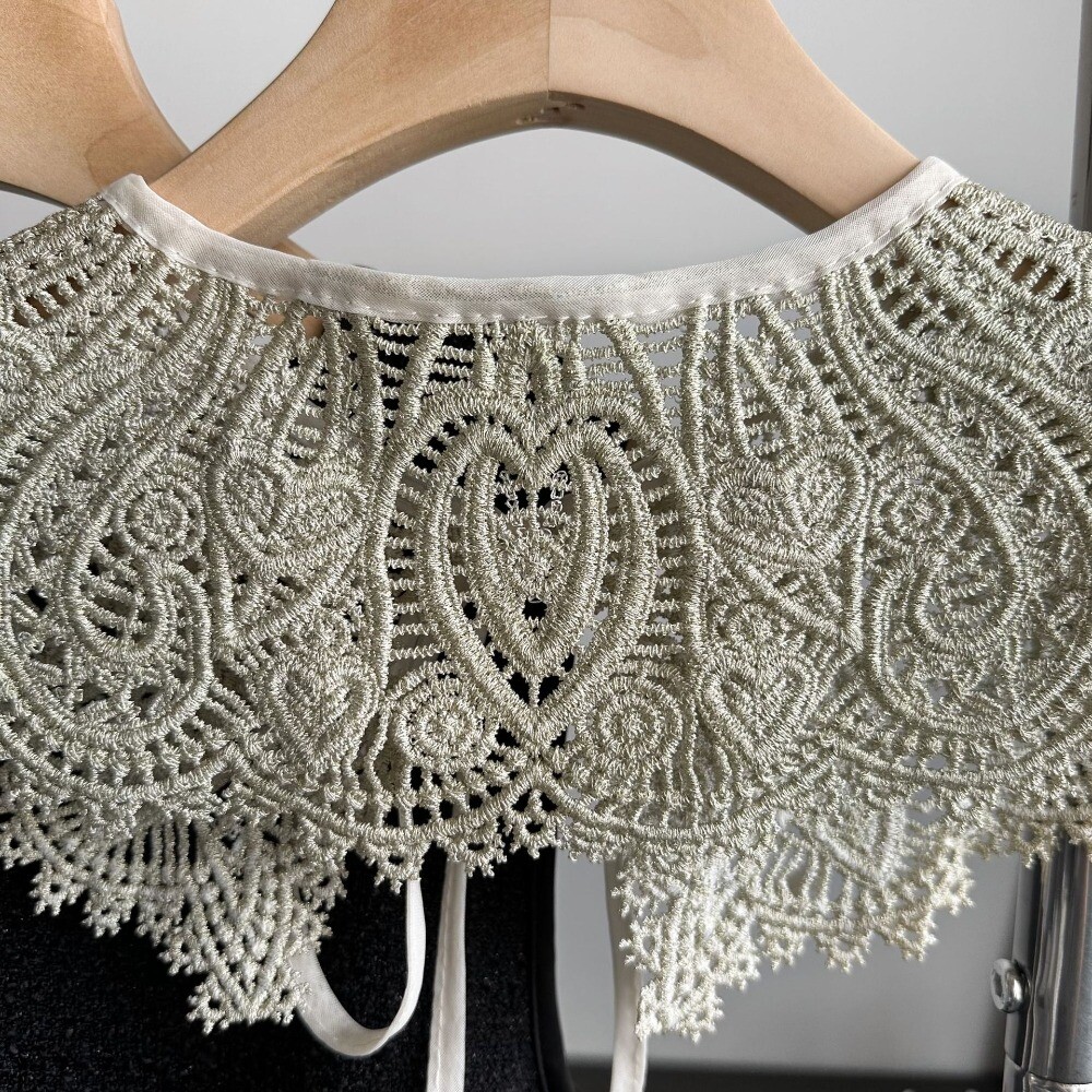 Lace Up Shawl Hollow Embroidered Lace Collar Cloak Fake False Collars ...