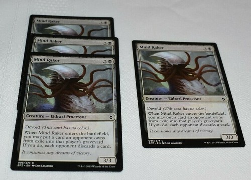 MTG card: 4x Mind Raker, Black Common Creature, Battle for Zendikar | eBay