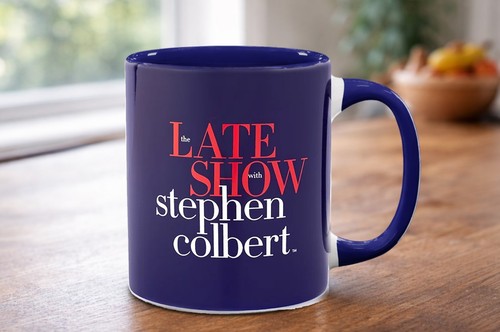 The Late Show with Stephen Colbert Royal Blue Handle Accent Mug | eBay
