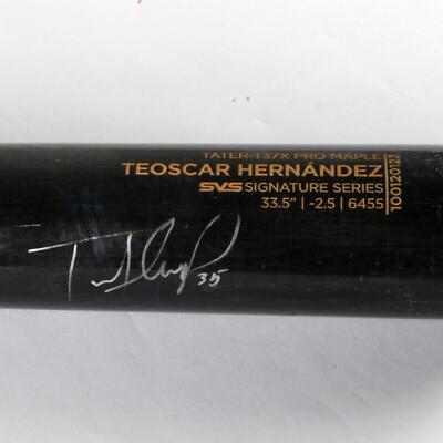 Teoscar Hernandez Signed Bat Los Angeles Dodgers-Game Used Beckett COA ...