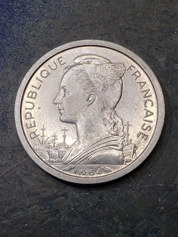 1964 France Reunion 1 Franc Foreign World Coin #111 UNCIRCULATED | eBay