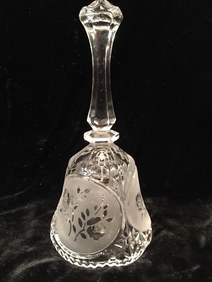Clear Frosted Crystal Floral Hand Bell w/Sawtooth Scalloped Rim | eBay